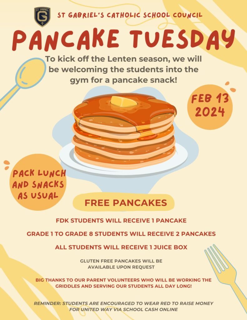 St. Gabriel Catholic Elementary School | Burlington, ONPancake Tuesday ...